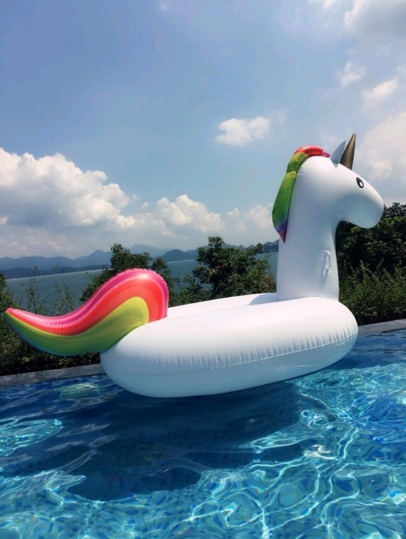 Giant rainbow unicorn float swimming pool party, Everything Else on ...