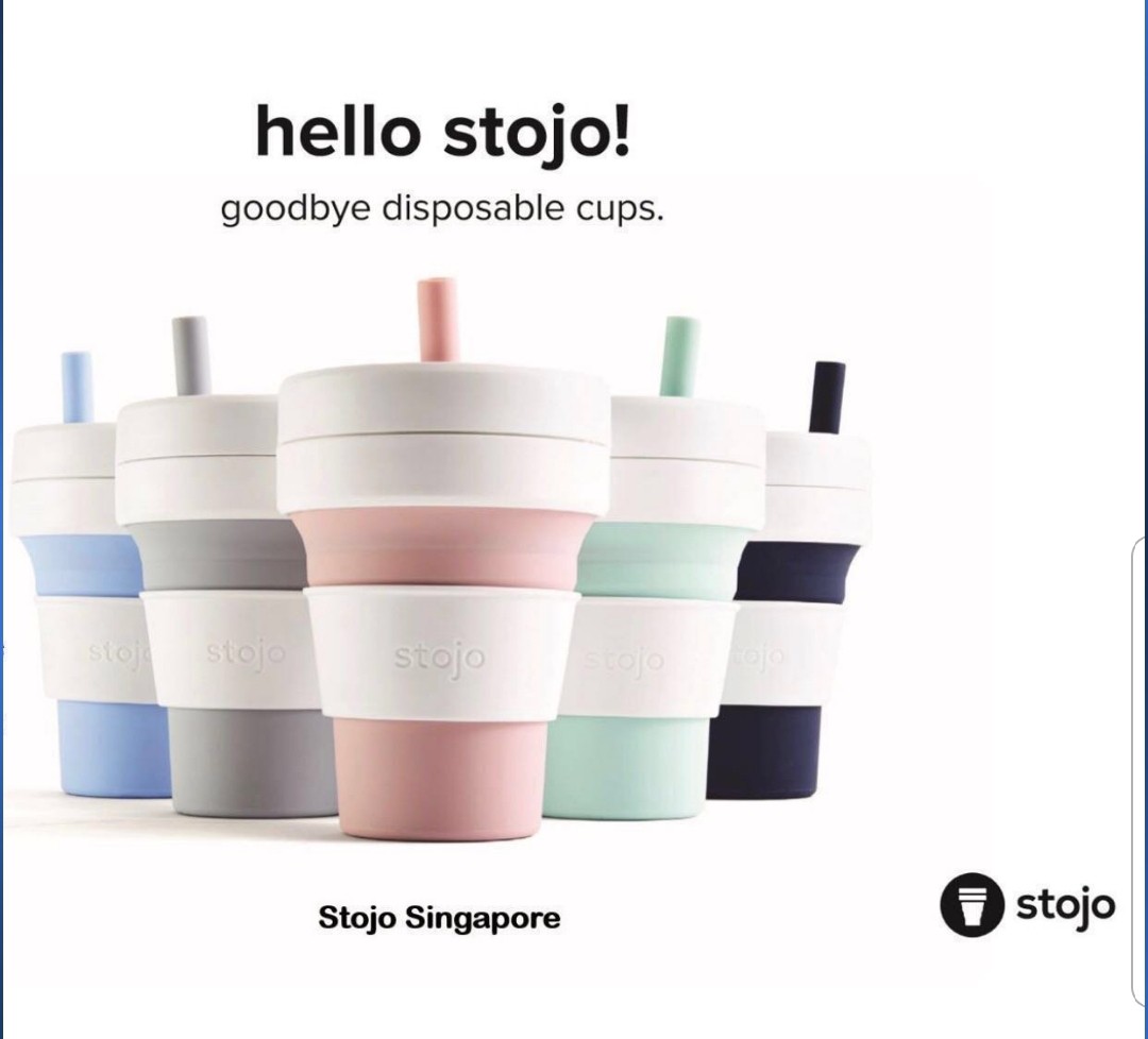 Light Blue Stojo Collapsible Cup 473ml, Furniture & Home Living ...