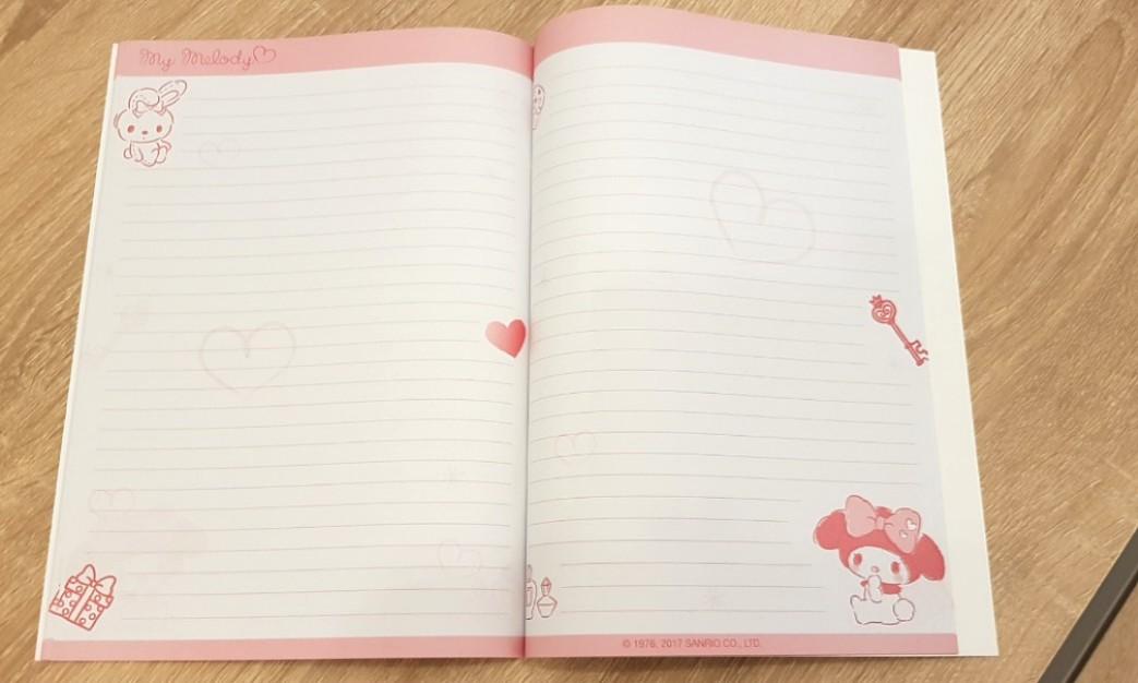 Sanrio My Melody Note book / Writing Paper or pad, Hobbies & Toys ...