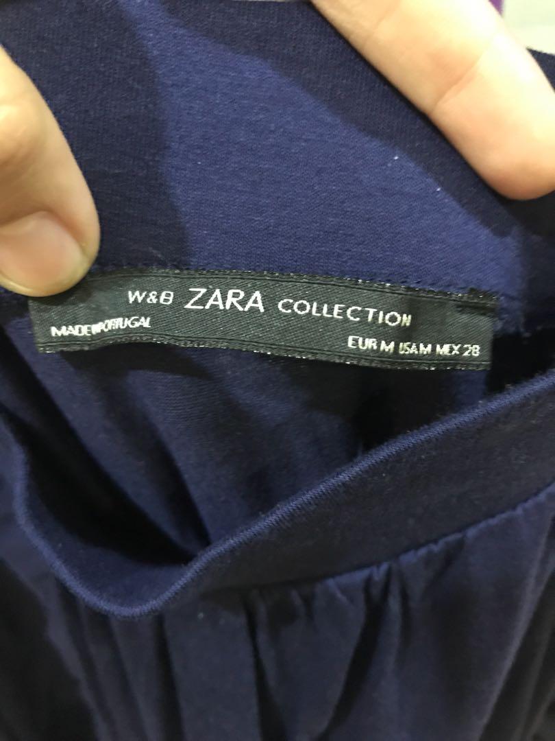 Navy Blue Front Pleated Skirt ZARA, Women's Fashion, Bottoms, Skirts on ...