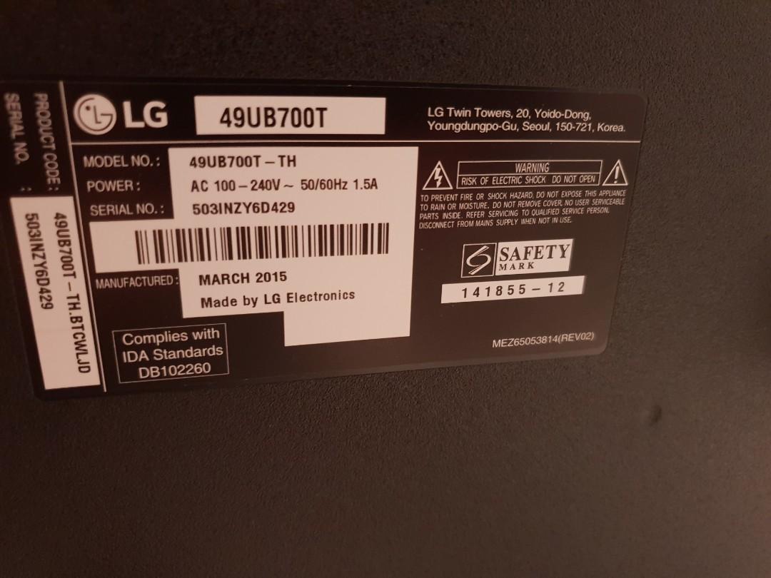 49 Inch LG LED 4K Smart TV, TV & Home Appliances, TV & Entertainment, TV on Carousell