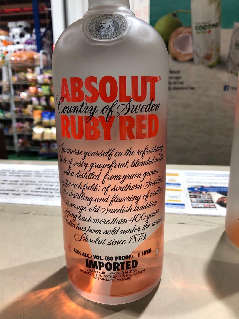 ABSOLUT VODKA RUBY RED, Food & Drinks, Beverages on Carousell
