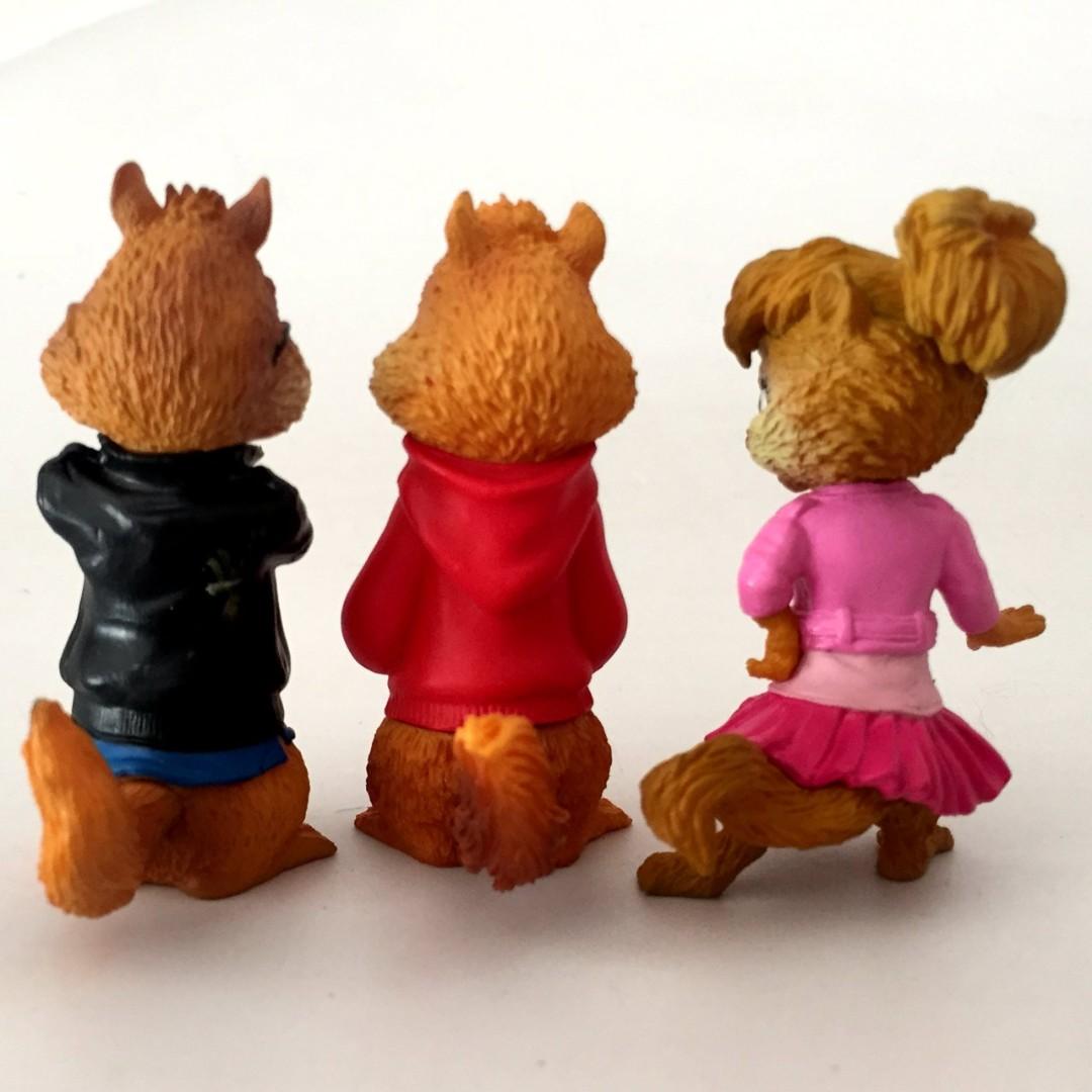 Alvin and the Chipmunks Figurines / Cake Toppers (3 Pcs A Set), Hobbies ...