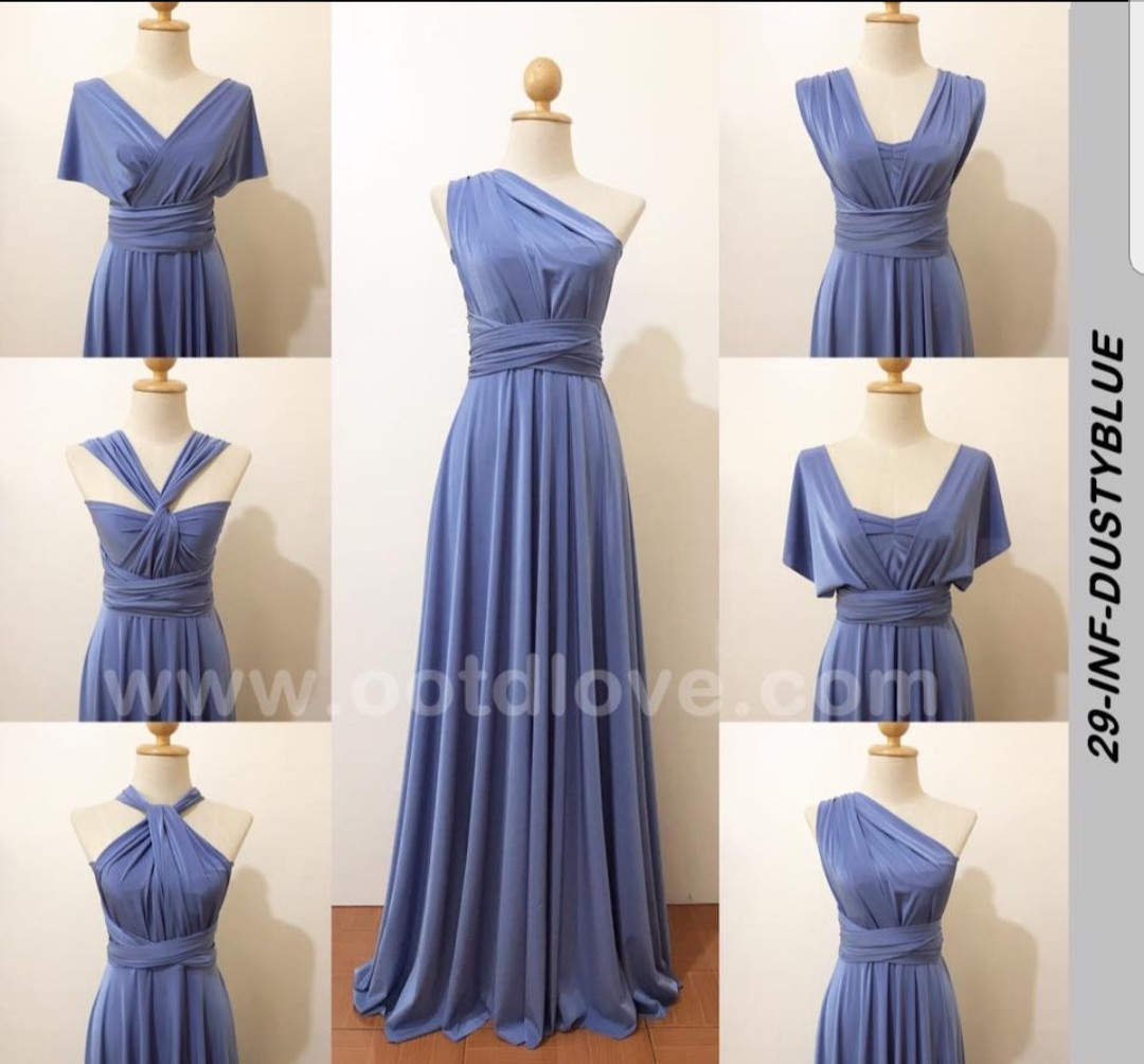 Dusty Blue Infinity Dress, Women's Fashion, Dresses & Sets, Dresses on ...