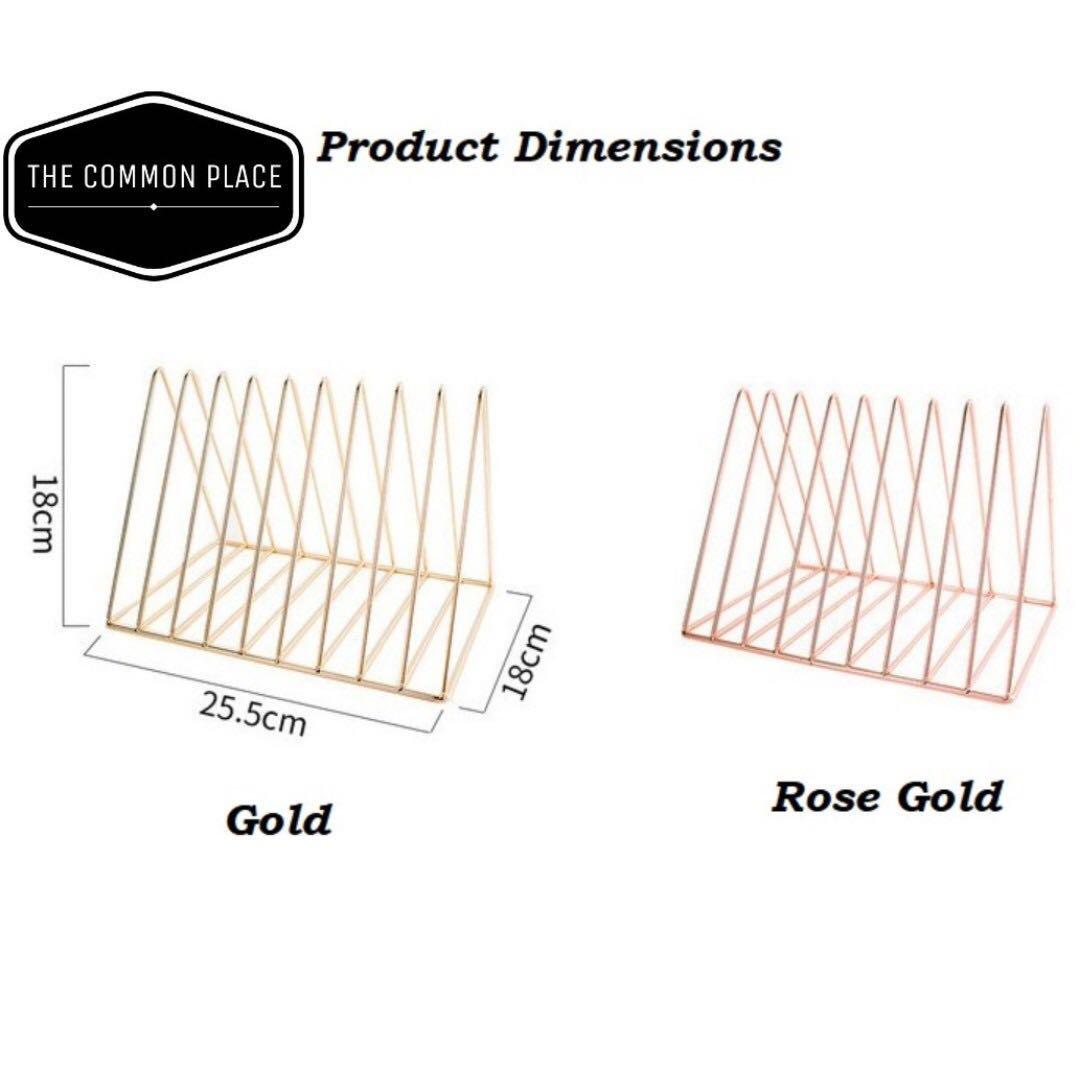 INSTOCK Nordic Gold Metal Book Magazine Holder Rack, Furniture & Home ...