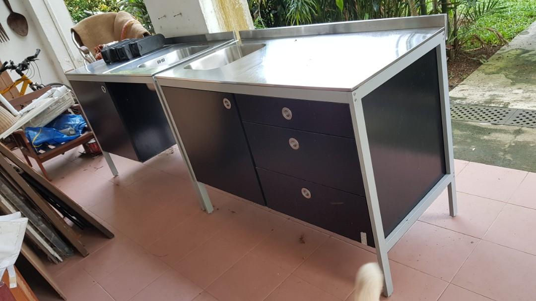 Kitchen counter top (Ikea udden black/stainless steel), Furniture ...