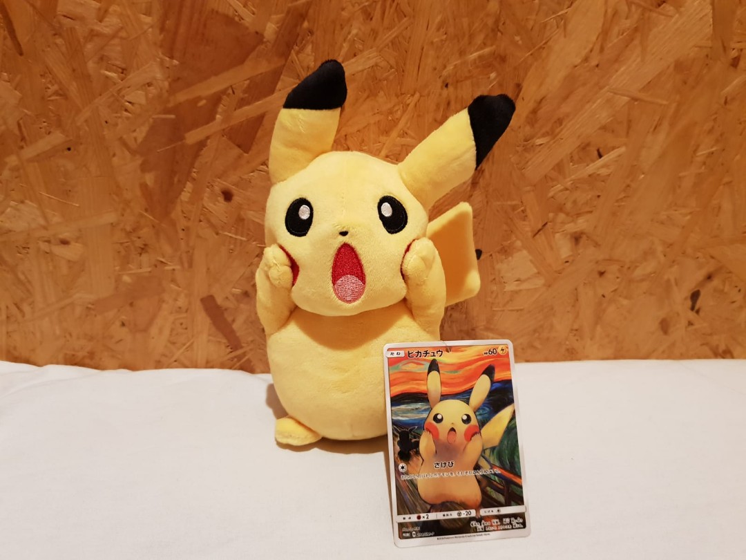Limited Edition 'The Scream' Pikachu Pokemon stuffed toy, Hobbies ...