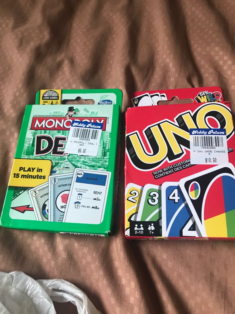 Monopoly Deal and UNO, Hobbies & Toys, Toys & Games on Carousell