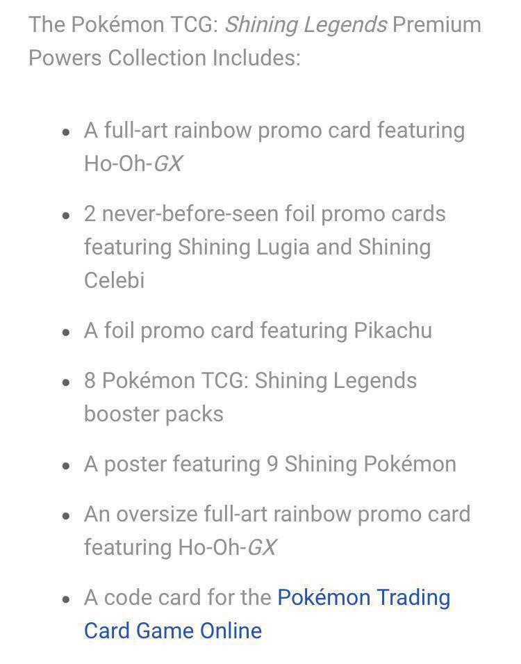 Pokemon English Shining Legends Premium Power Collection Ho-Oh Box ...