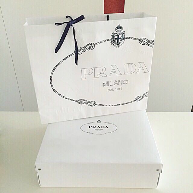 Prada box with paper bag, Luxury, Accessories on Carousell