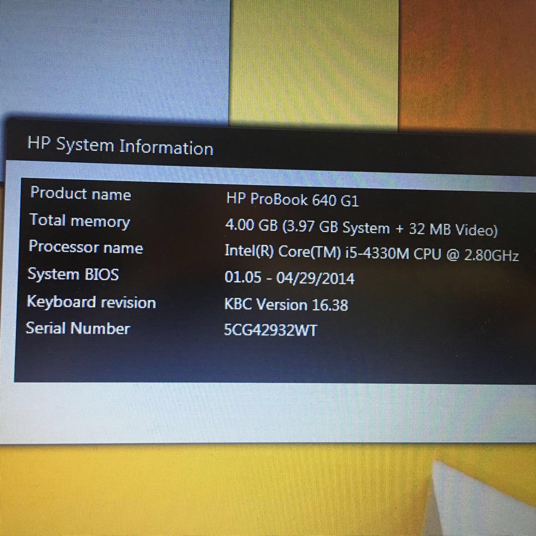 Spoil screen - HP ProBook 640 G1, Computers & Tech, Laptops & Notebooks ...