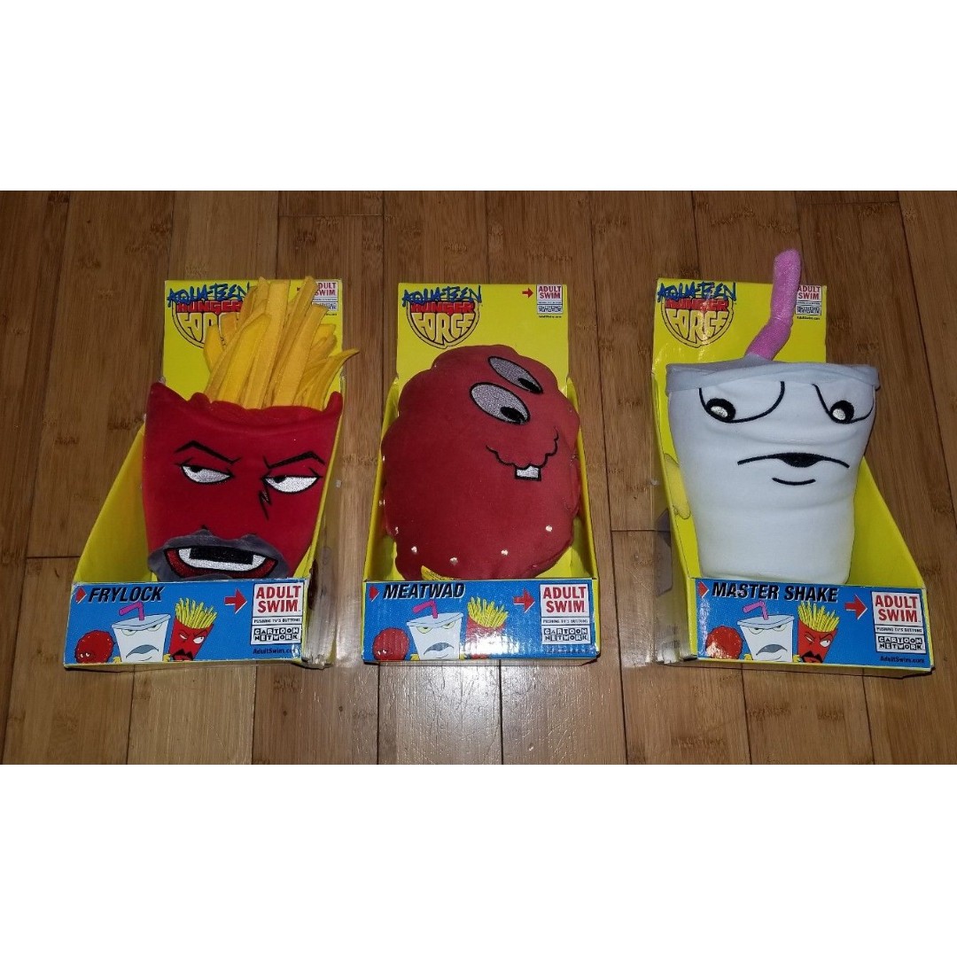 WHOLE SET - Aqua Teen Hunger Force FRYLOCK Meatwad Master Shake Plush ...