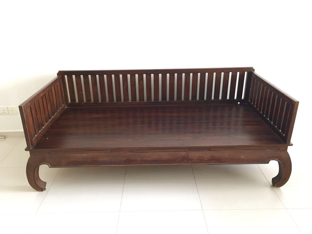 Wooden Chinese Day Bed/Sofa, Furniture & Home Living, Furniture, Bed ...