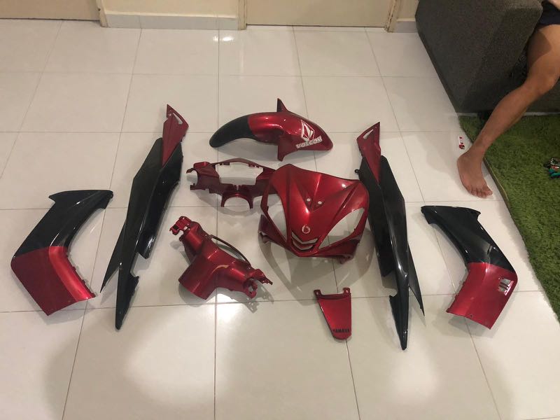 Yamaha spark lc135 red coverset, Motorcycles, Motorcycle Accessories on ...