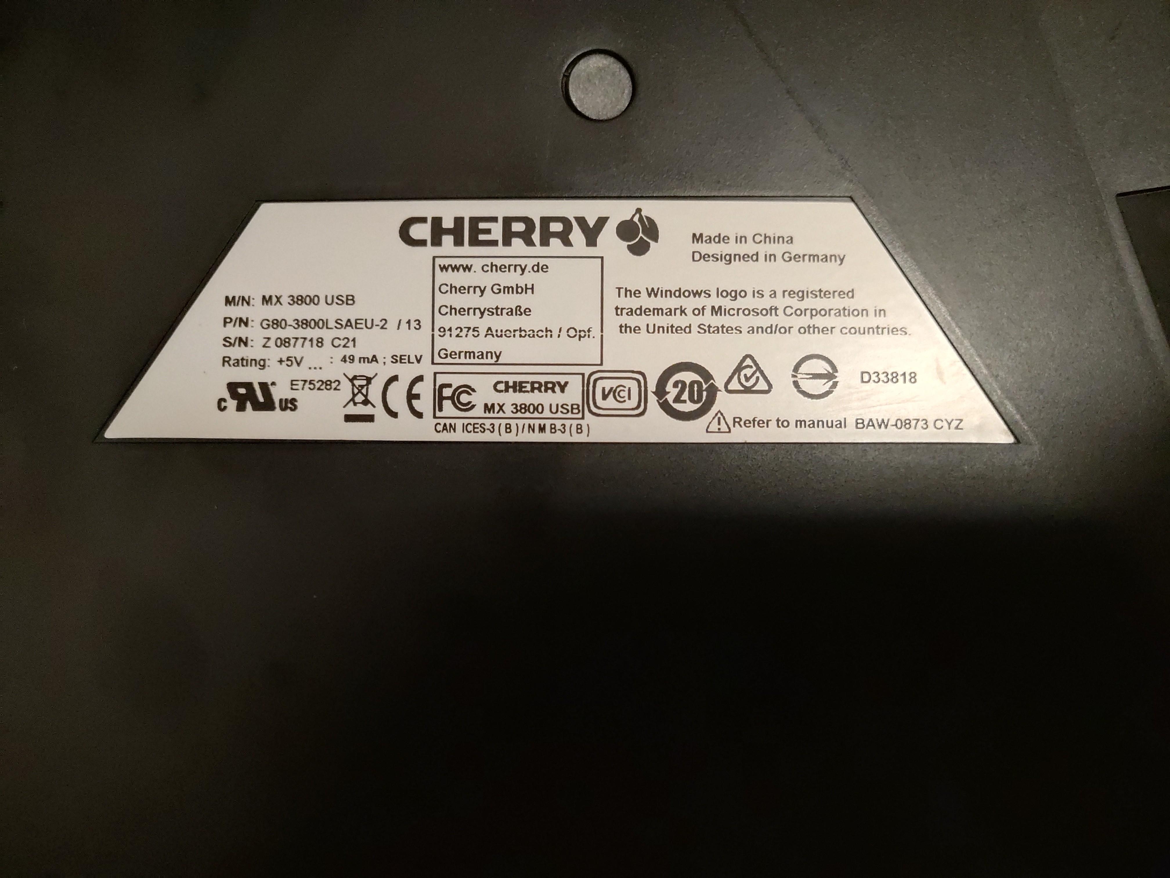 Cherry MX 3800 mechanical Keyboard (blue switch), Computers & Tech ...