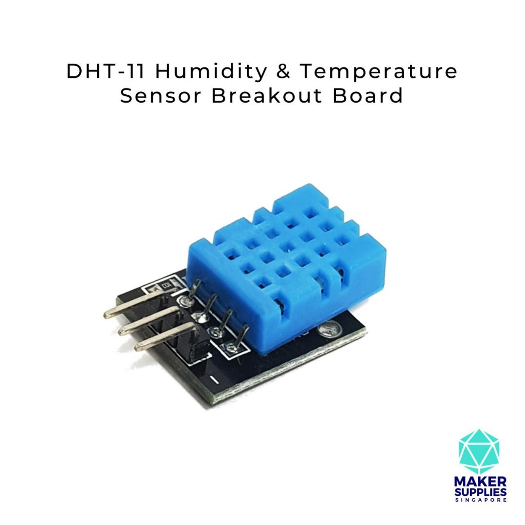 DHT-11 Humidity and Temperature Sensor Breakout Board - MakerSupplies ...