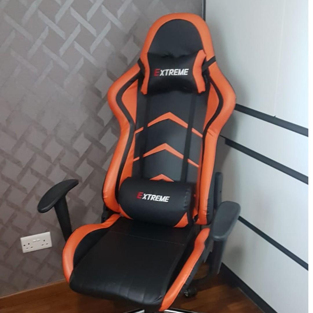 Ergonomic Leather Gaming Chair (EXTREME) (Orange), Furniture & Home ...