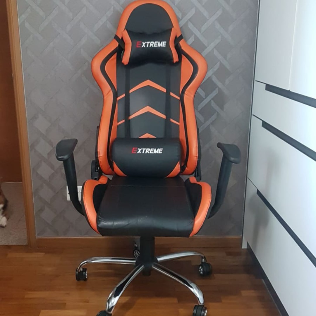 Ergonomic Leather Gaming Chair (EXTREME) (Orange), Furniture & Home ...