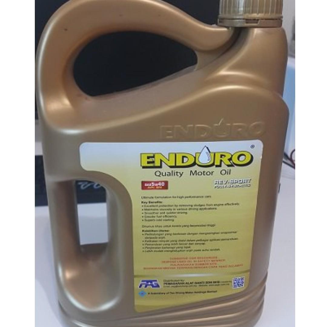 FULLY SYNTHETIC ENDURO Engine Oil 5W40 (4L), Auto Accessories on Carousell