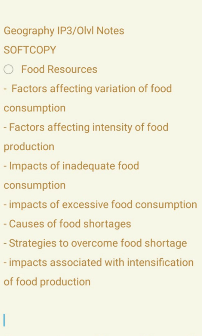 Geography Food resources Notes, Hobbies & Toys, Books & Magazines ...