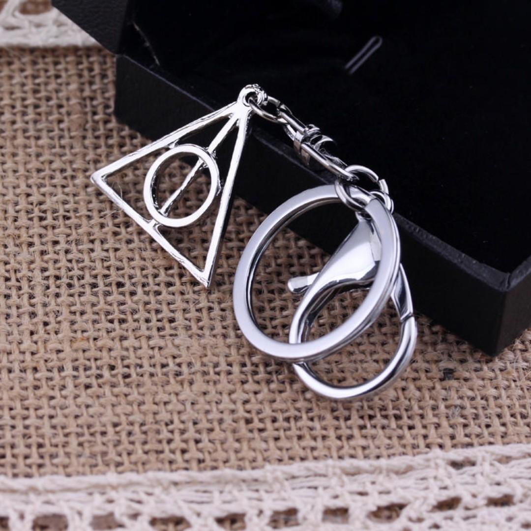 Harry Potter Deathly Hallows Key Chain, Women's Fashion, Watches ...