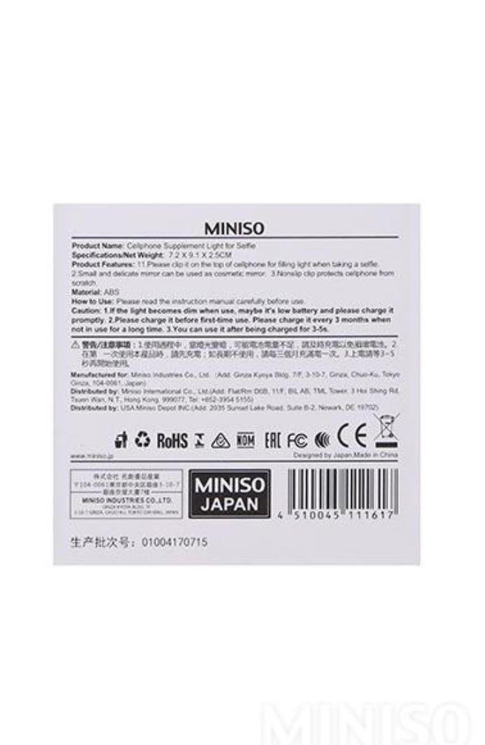 Miniso Cellphone Selfie Light - WHITE, Mobile Phones & Gadgets, Mobile ...