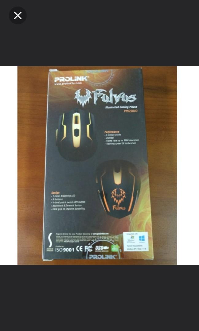 Prolink Fulvus illuminated gaming mouse PMG9003, Computers & Tech ...