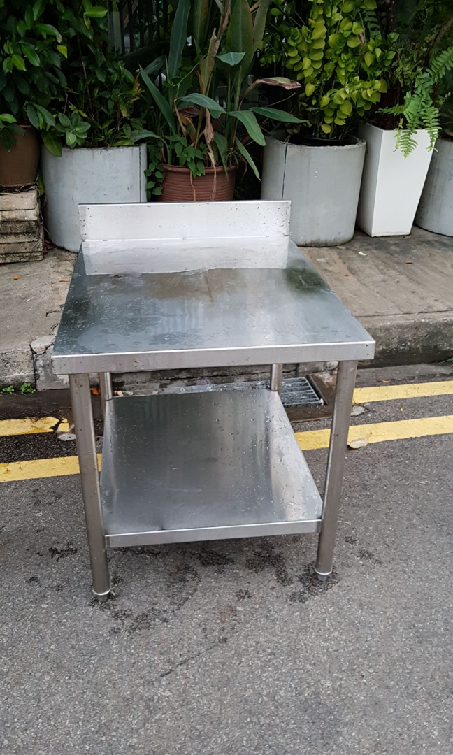 Stainless steel stove table, Furniture & Home Living, Bathroom ...