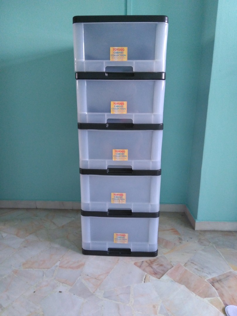 Toyogo 5-tier plastic drawer, Furniture & Home Living, Home Improvement ...