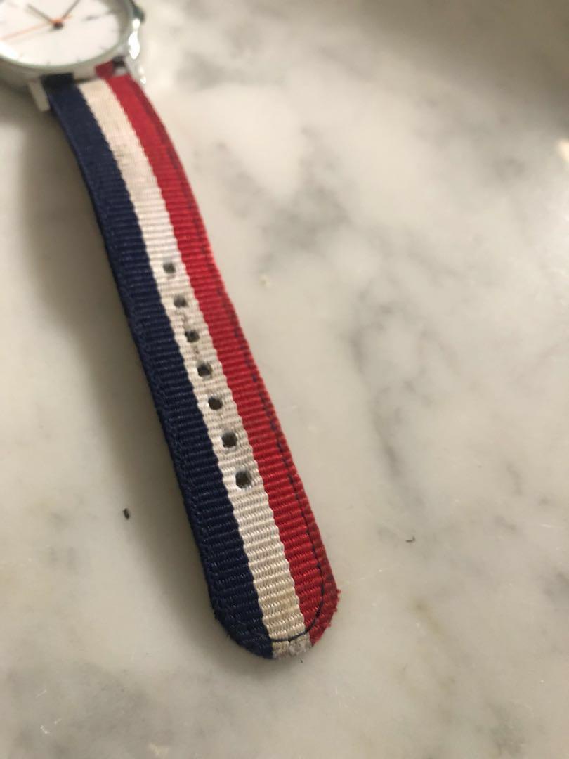 Watch with Red Blue White stripes nato strap, Men's Fashion, Watches ...