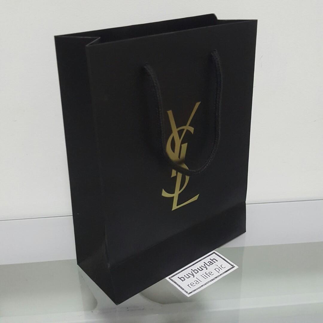 Authentic ⚫ YSL Yves Saint Laurent Black Paper Bag Paper Shopping Bag ...