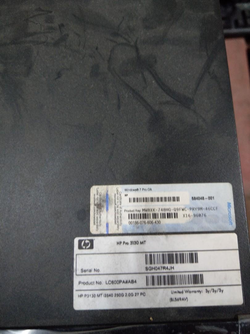 Hp pro 3130mt cpu, Computers & Tech, Parts & Accessories, Computer ...