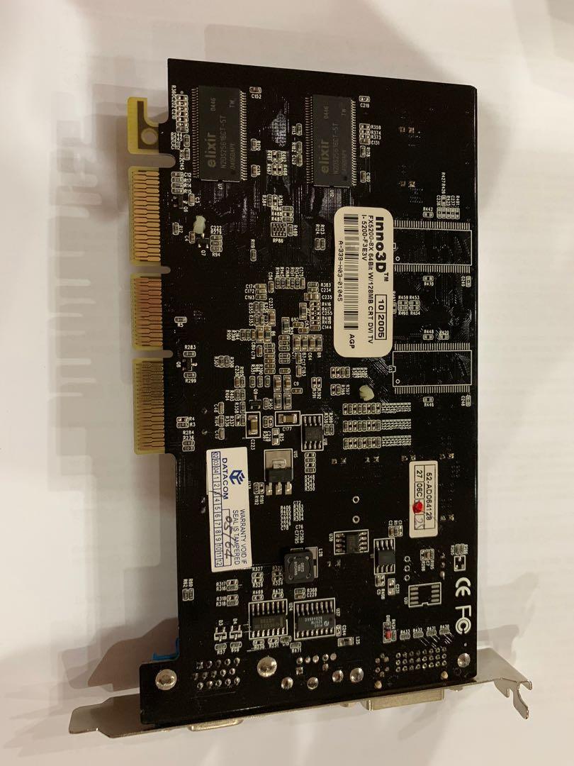 inno3D FX5200-8X 64Bit W/128MB CRT DVI TVI- 5200-F3E3V Display Card ...