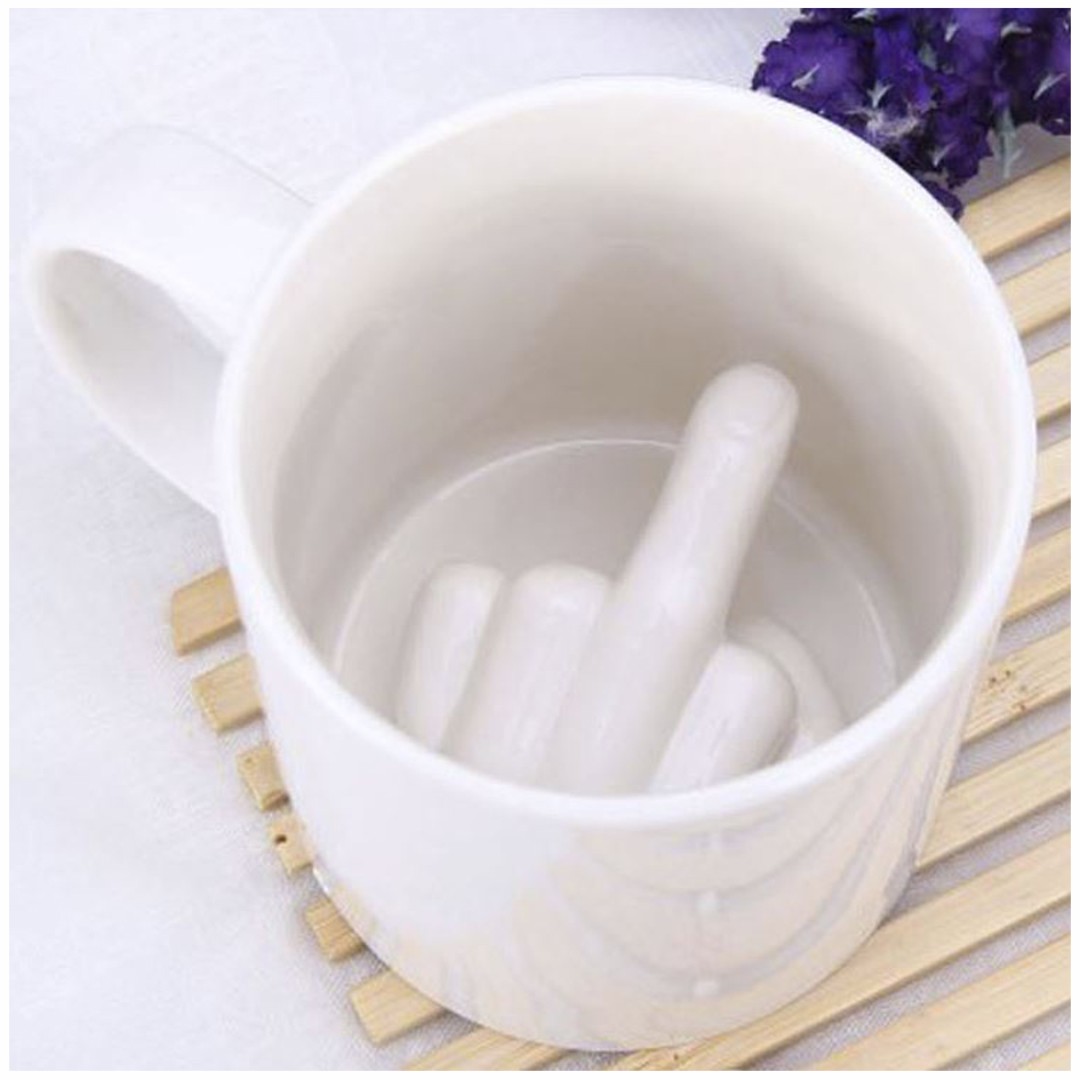 Middle Finger Mug - Funny Prank Cup Gift, Health & Nutrition, Medical ...