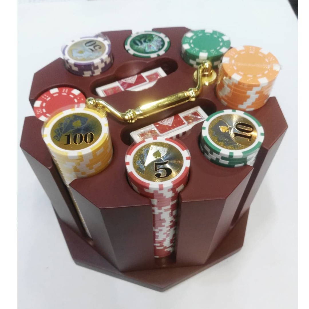 Poker Chips Tower Wooden Case Holder Rotate 360, Hobbies & Toys, Toys ...