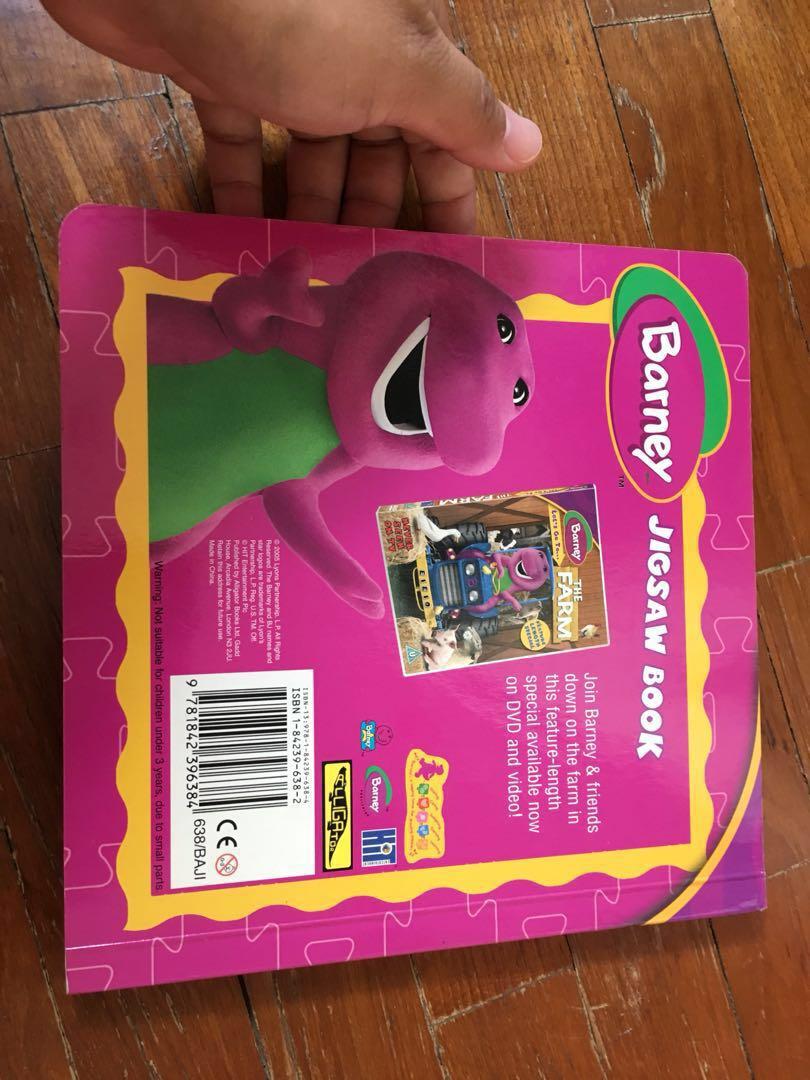 Pre-loved barney lets go to the farm jigsaw book, Hobbies & Toys, Books ...
