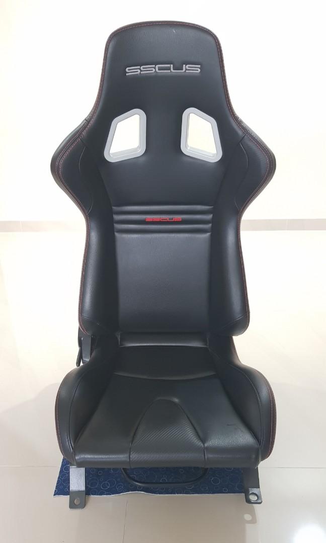SSCUS Evo PU Sports Seat (w Honda Jazz GE8 railing), Car Accessories ...