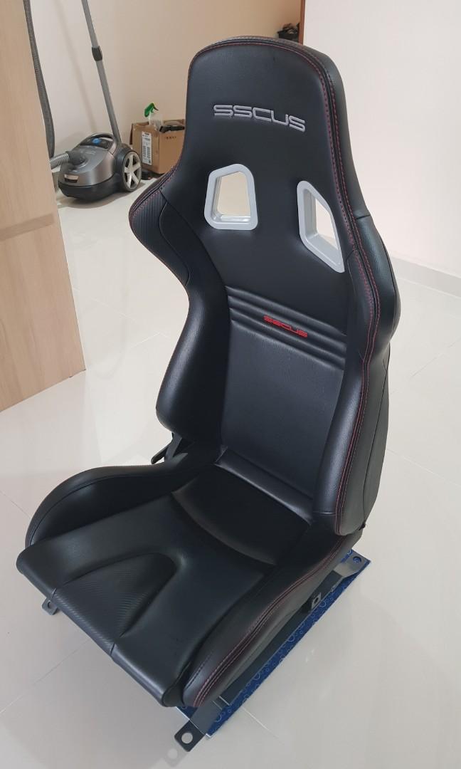 SSCUS Evo PU Sports Seat (w Honda Jazz GE8 railing), Car Accessories ...