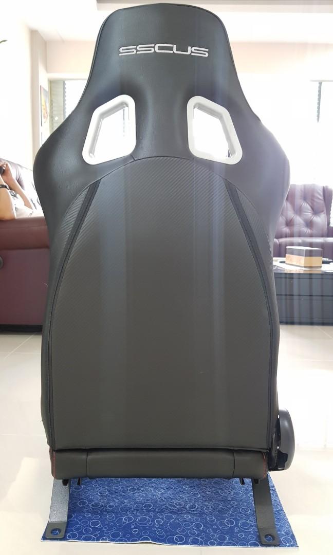 SSCUS Evo PU Sports Seat (w Honda Jazz GE8 railing), Car Accessories ...