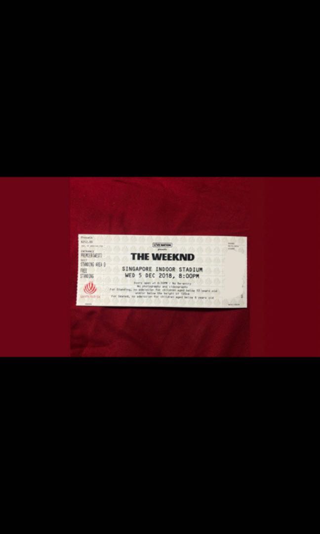 The Weeknd Concert Standing Tickets, Tickets & Vouchers, Event Tickets ...