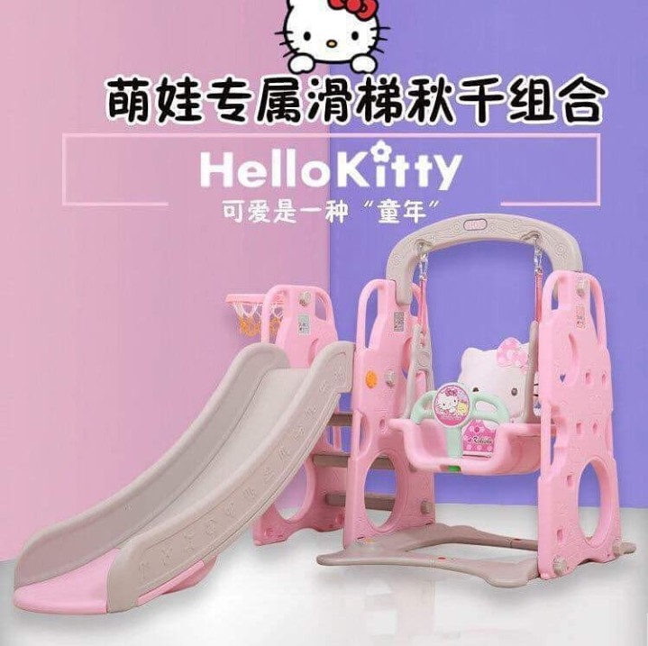 3in1 Hello Kitty Pink Slides Set, Babies & Kids, Infant Playtime on ...