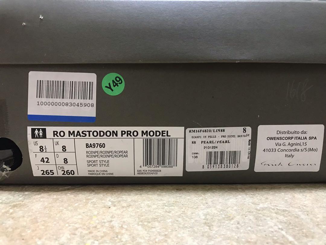 42 Rick Owens x Adidas Mastodon Pro, Men's Fashion, Footwear, Sneakers ...