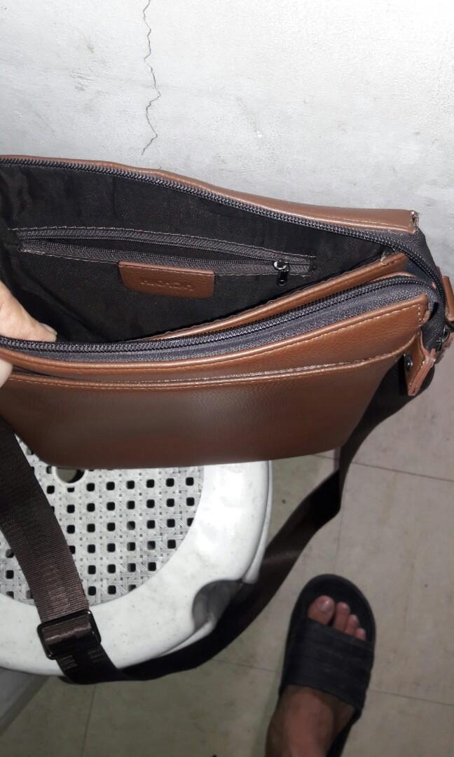 Hickok brown leather bag, Men's Fashion, Bags, Sling Bags on Carousell
