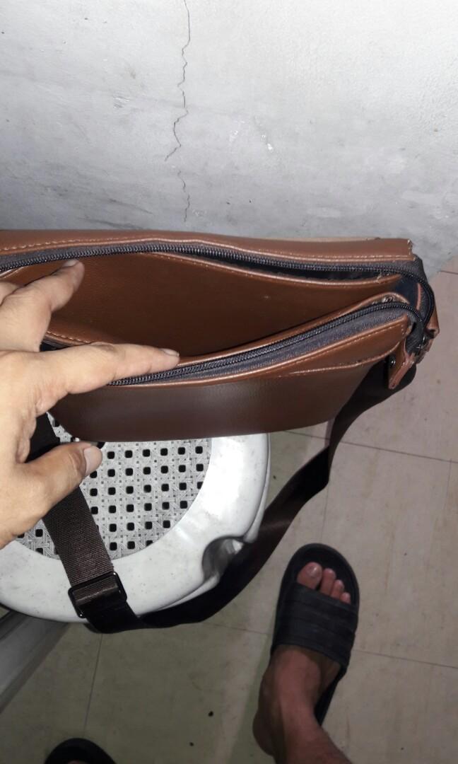 Hickok brown leather bag, Men's Fashion, Bags, Sling Bags on Carousell