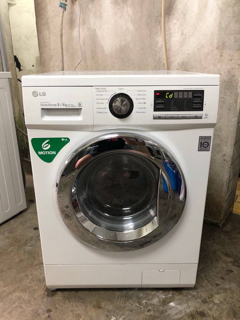 LG washing machine 8/4kg Front Load WD-1486ADP3, TV & Home Appliances ...