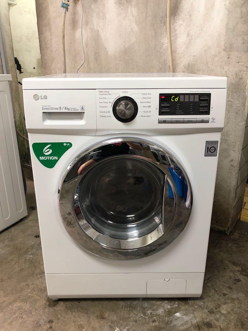 LG washing machine 8/4kg Front Load WD-1486ADP3, TV & Home Appliances ...