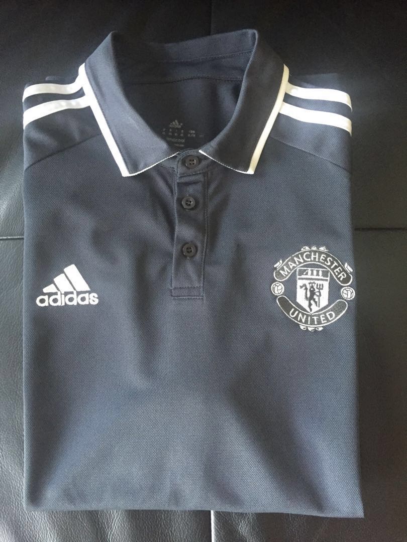 Manchester United Polo Dark Grey, Men's Fashion, Activewear on Carousell