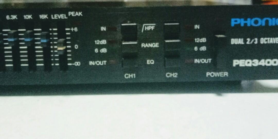 Phonic Professional Dual 2/3 Octave Equaliser, PEQ-3400., Audio, Other ...