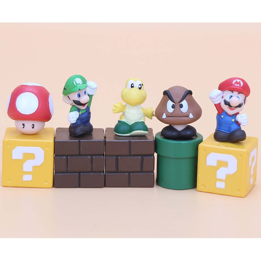 Super Mario Bros Figures Bundle Blocks Mario Goomba Luigi Koopa Troopa ...