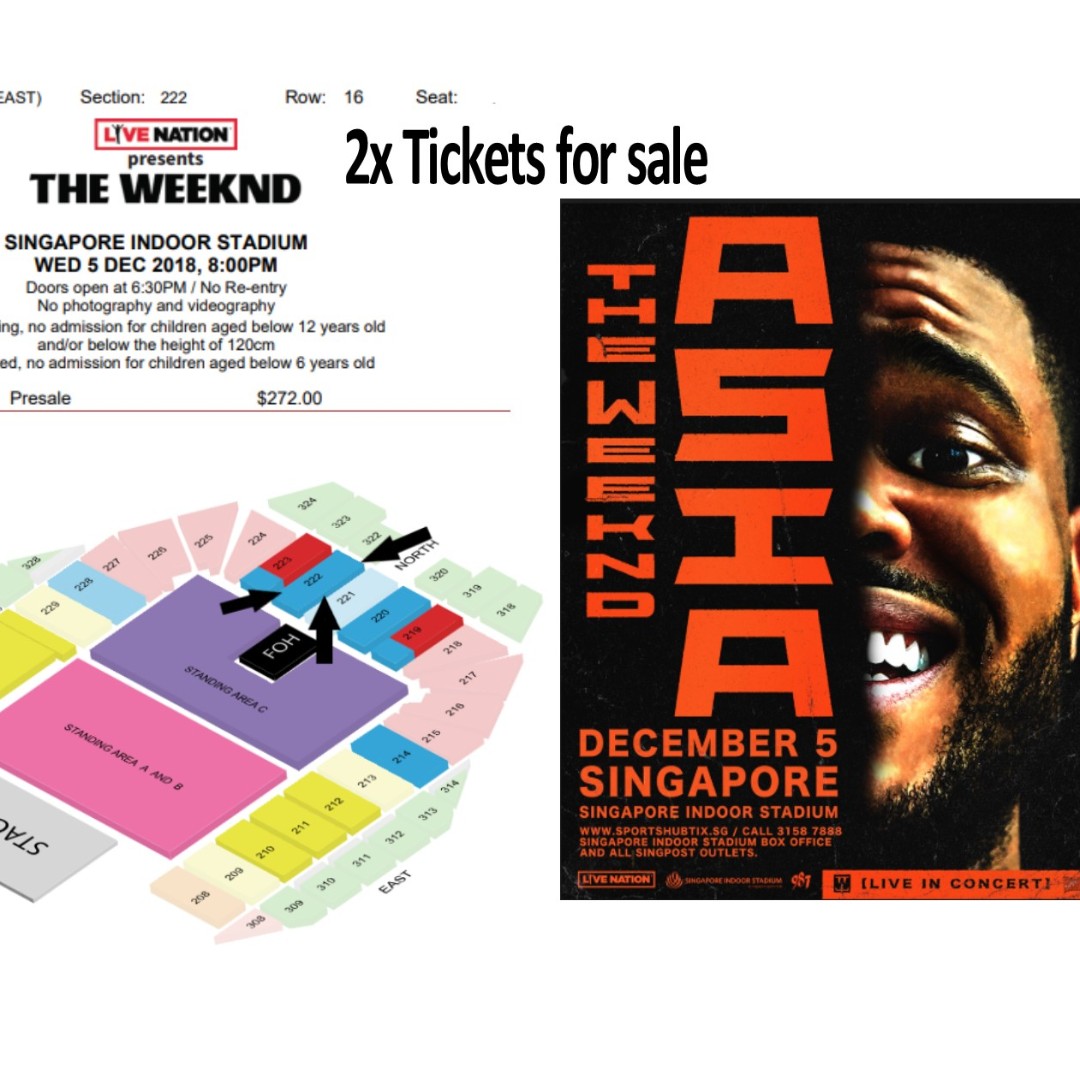 The Weeknd - 2 tickets - Singapore indoor, Tickets & Vouchers, Event ...